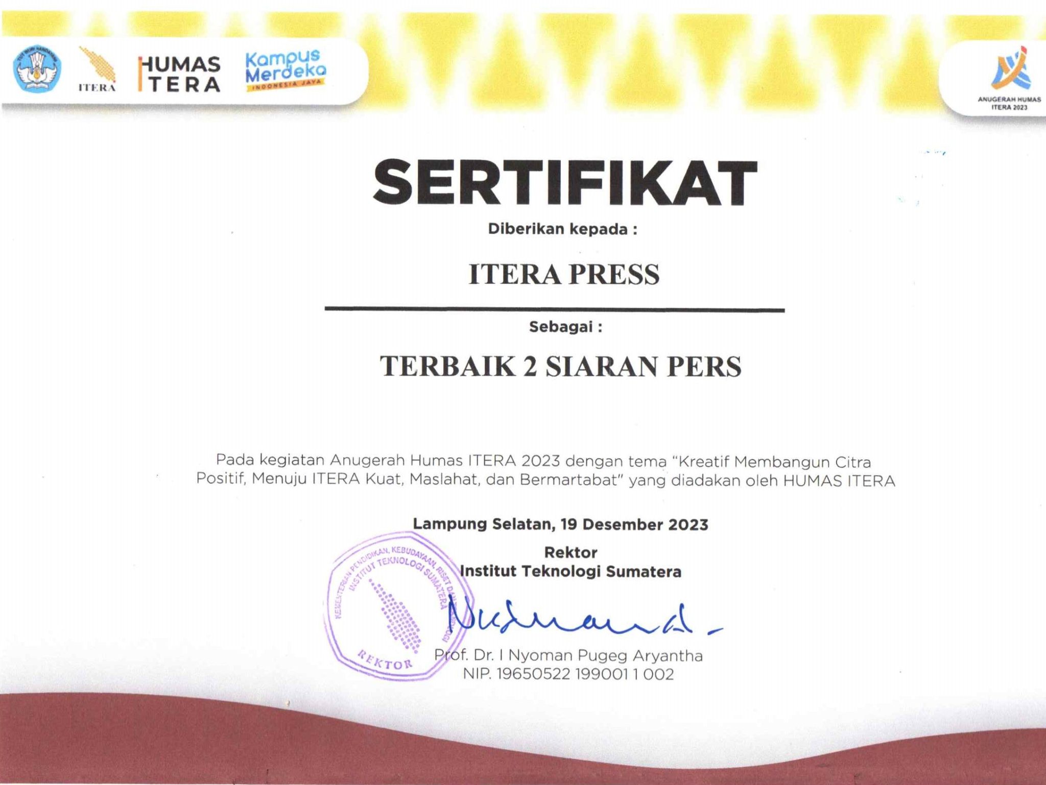 Berita Arsip - ITERA Press